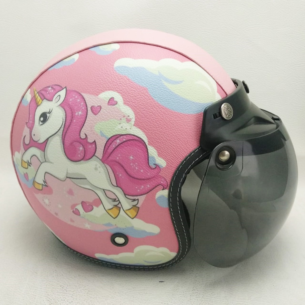 Jual Helm Bogo Retro Kulit Dewasa/Anak-anak Kuda Poni Cute Unicorn ...