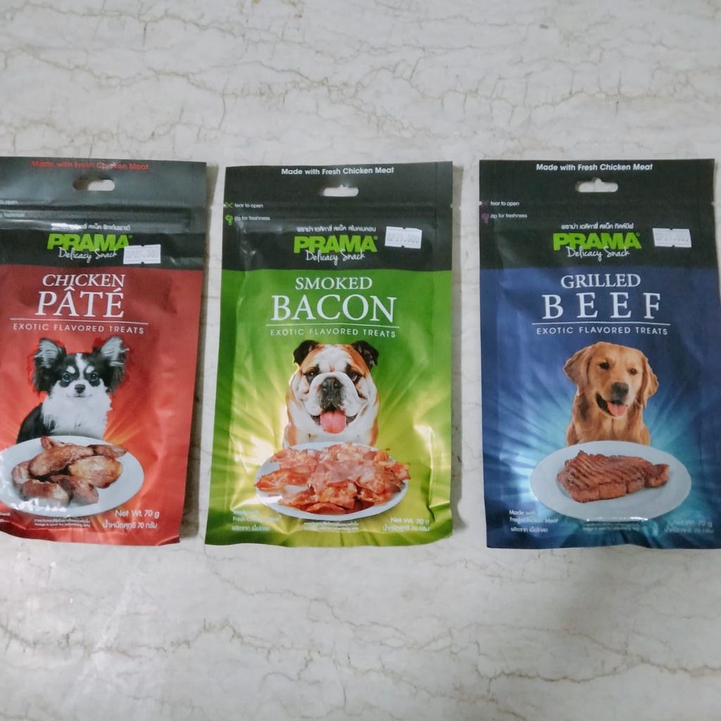 Jual PRAMA DOG TREATS 70 GRAM SEMUA VARIAN DELICACY SNACK | Shopee ...
