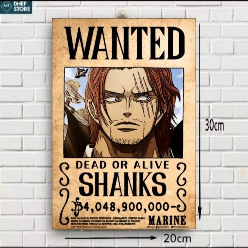 Jual walldecor one piece karakter Shanks hiasan dinding poster anime ...