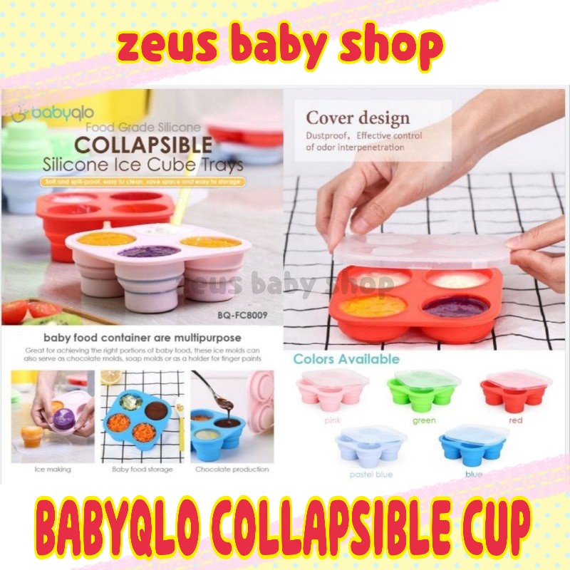 Jual Tempat makan/Gelas Lipat Babyqlo Collapsible Ice Cube Tray ...