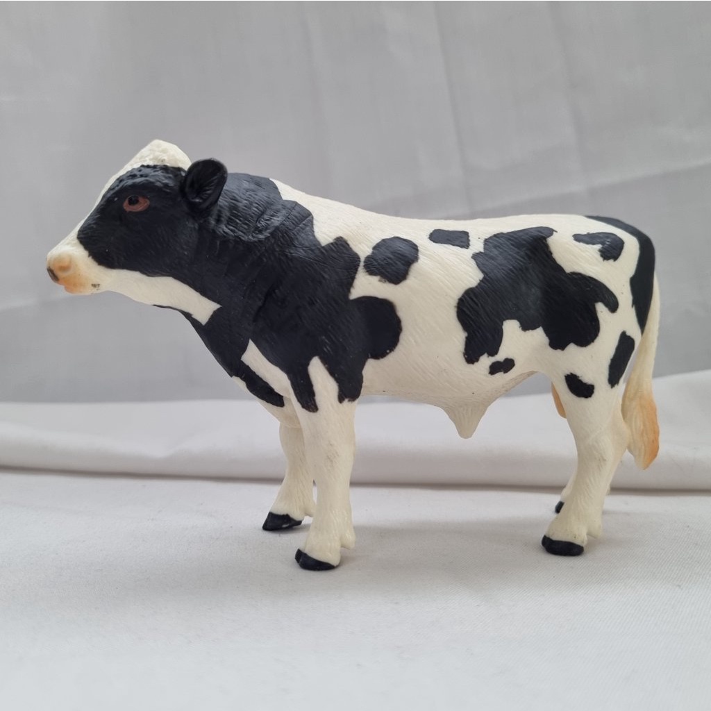 Jual Figur Hewan Sapi holstein hitam belang jantan cow PVC Miniatur ...