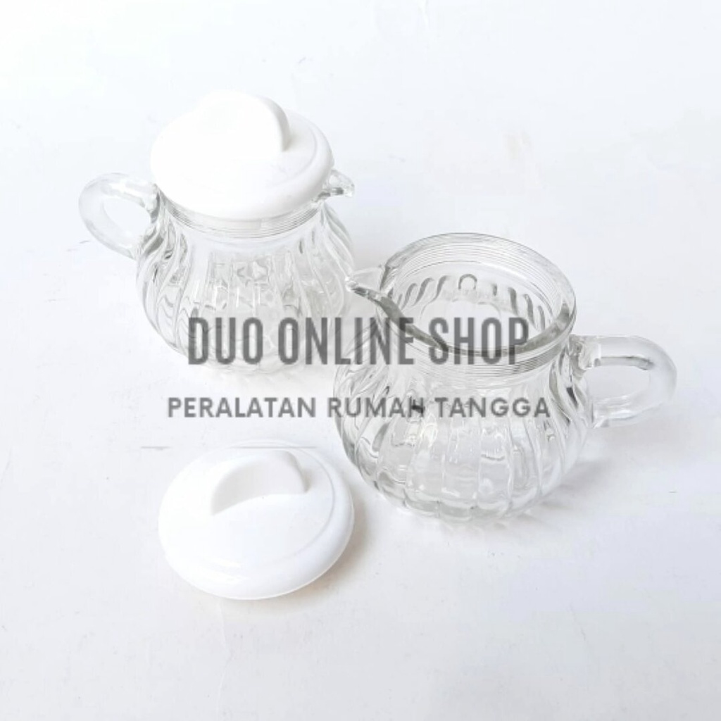 Jual 2bh Pitcher kaca mini/ Botol/ Saucher untuk wadah kecap, Gula cair ...