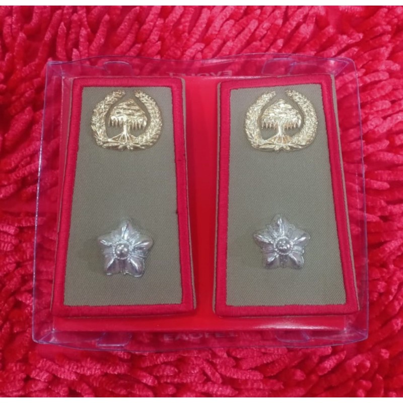 Jual pangkat PDH lurah lis list merah evolet exclusive | Shopee Indonesia