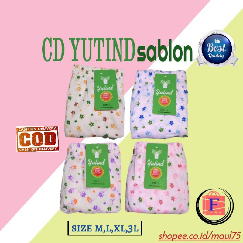 Jual Celana Dalam Wanita CD Cewek YUTIND motif SABLON | Shopee Indonesia