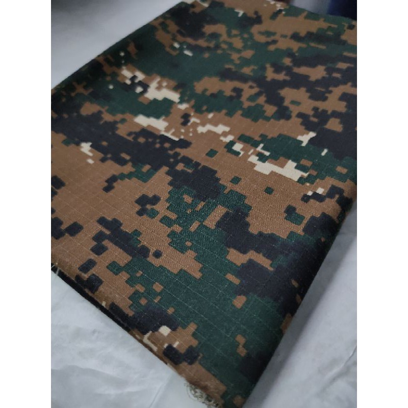 Jual bahan kain loreng Ripstok ripstop ribstop digital hijau coklat ...