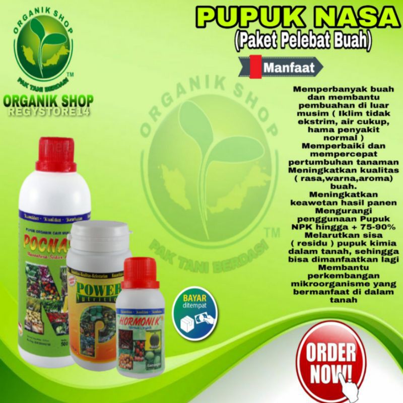 Jual PAKET PUPUK NASA | Pocnasa Hormonik Power nutrition, pupuk Buah ...