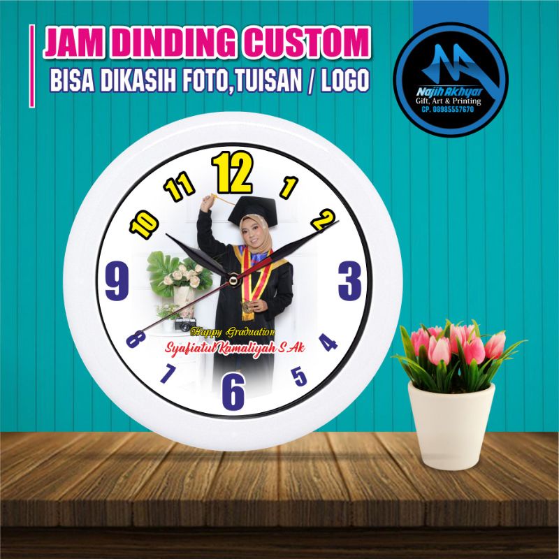 Jual JAM DINDING FOTO /LOGO CUSTOM KADO UNIK NIKAHAN JAM DINDING ...