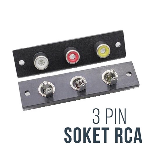 Jual Socket Rca 3 pin 3 Lubang Terminal Soket input Rca 3P 3 Way Box ...