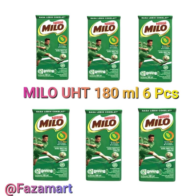 Jual MILO ACTIV-GO UHT Susu Coklat 180ml x 6 pcs | Shopee Indonesia