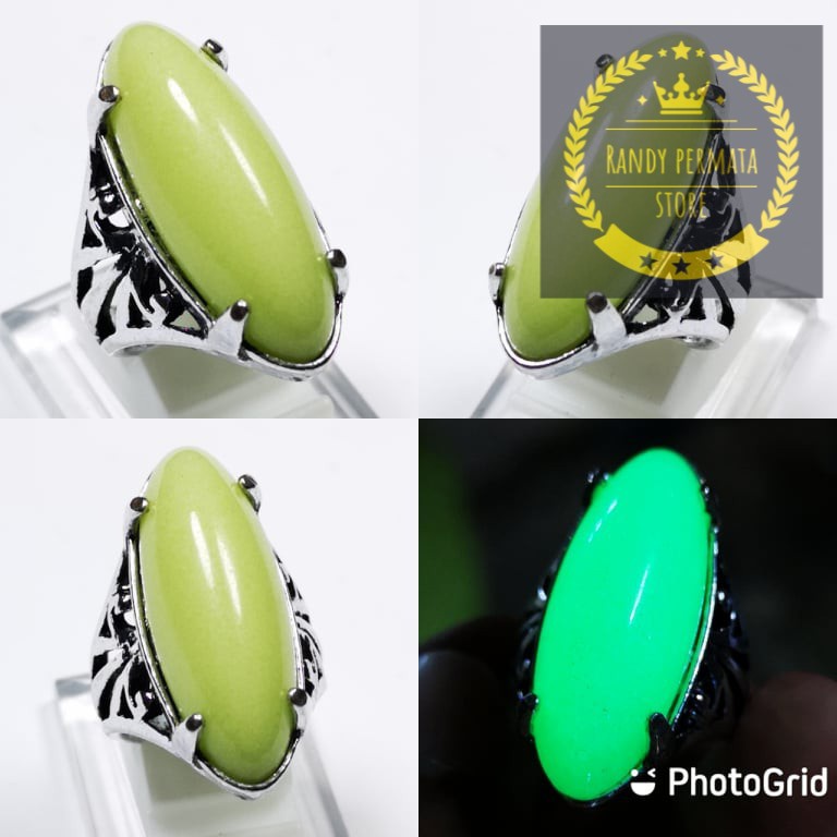 Jual Natural Batu Cincin Akik Posfor Asli Menyala dalam Gelap Model ...
