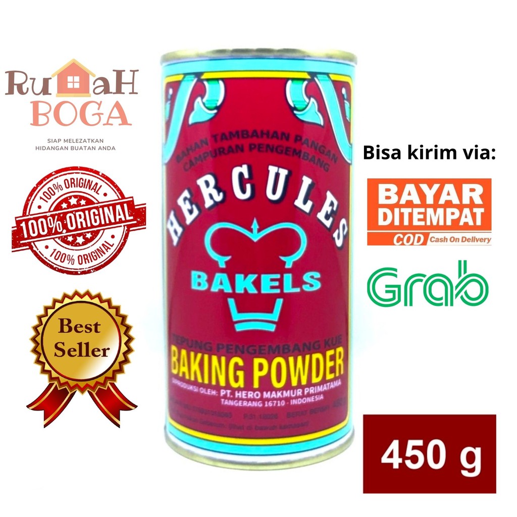 Jual HERCULES Baking Powder Double Dobel Acting HERCULES HERKULES 450gr ...
