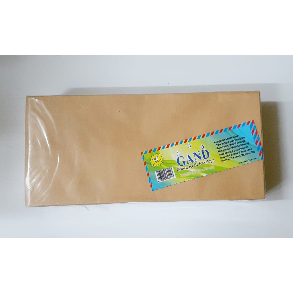 Jual AMPLOP COKLAT GAND UKURAN KABINET 110 x 240mm ISI 100 | KRAFT ENVELOPE | Shopee Indonesia