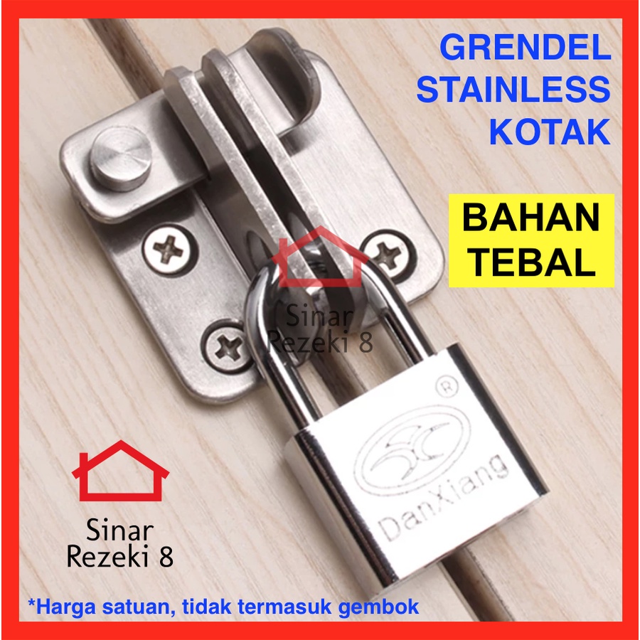 Jual Grendel Pintu STAINLESS Geser / Kunci Pintu Selot Slot Jendela ...