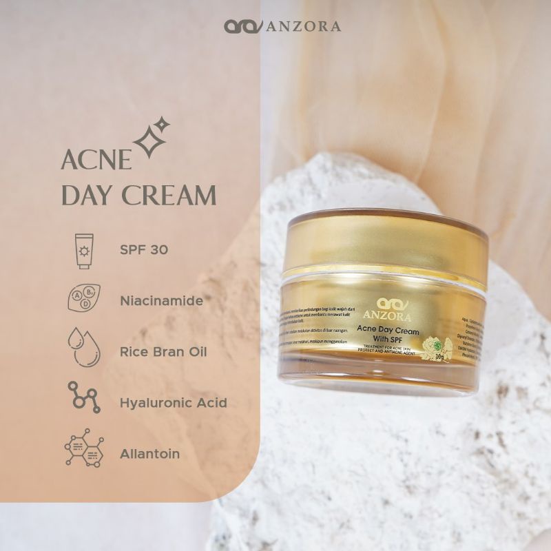 Jual Acne Day Cream with SPF (Krim Siang) Anzora | Shopee Indonesia