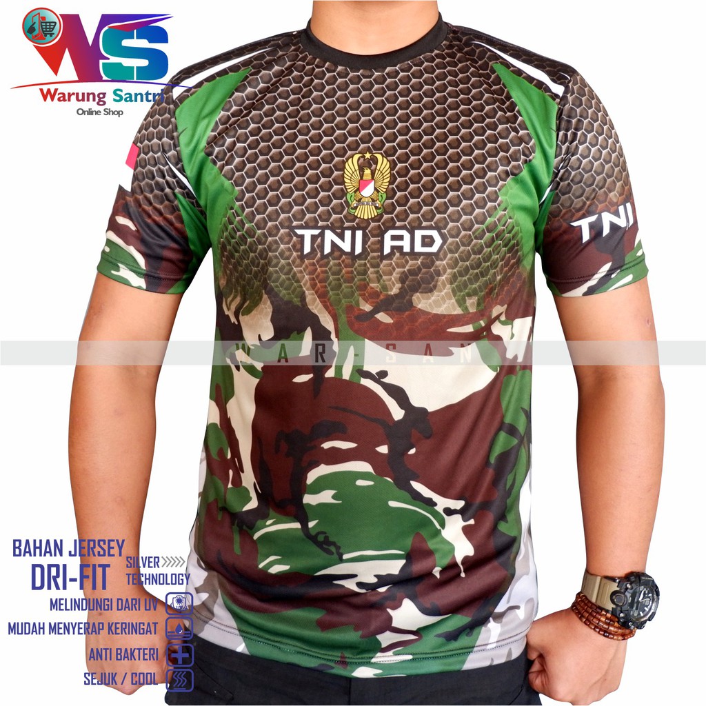 Jual JERSEY TNI AD SUBLIME ANTI SINAR UV / KAOS TNI AD FULPRINT / KAOS TENTARA NASIONAL ...