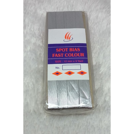 Jual BISBAN POLOS /BIAS TAPE EMAS / PERAK UK:1,2CM ( ISI:3YARD ...