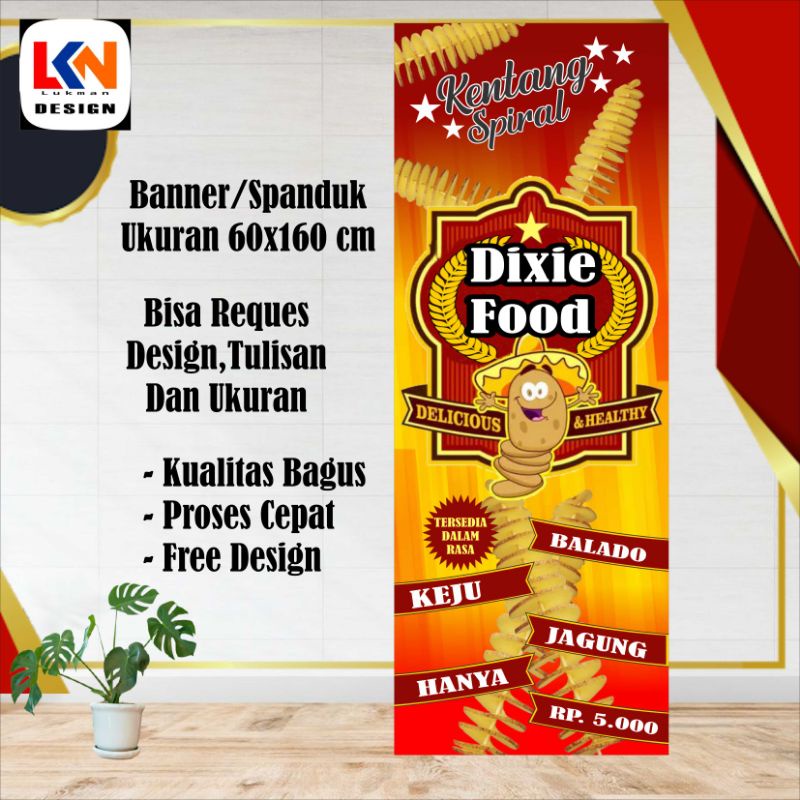 Jual spanduk, banner kentang spiral | Shopee Indonesia
