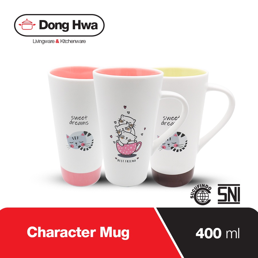 Jual Dong Hwa Mug Keramik Two Tone Character Cat 400ml | Shopee Indonesia