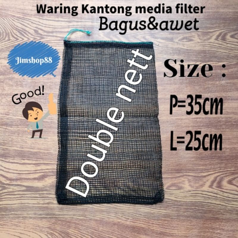 Jual Waring kantong media filter aquarium atau kolam size s 35x25 cm ...