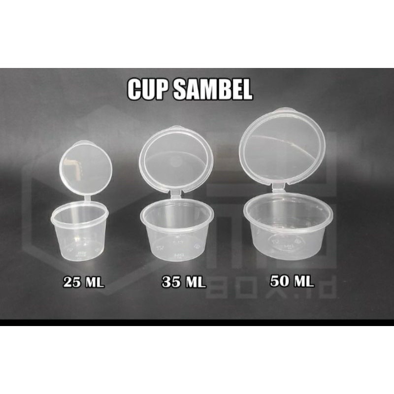 Jual cup/mika saos sambal / sambel uk 25, 35, 50, 80 & 100ml ( isi 50 ...