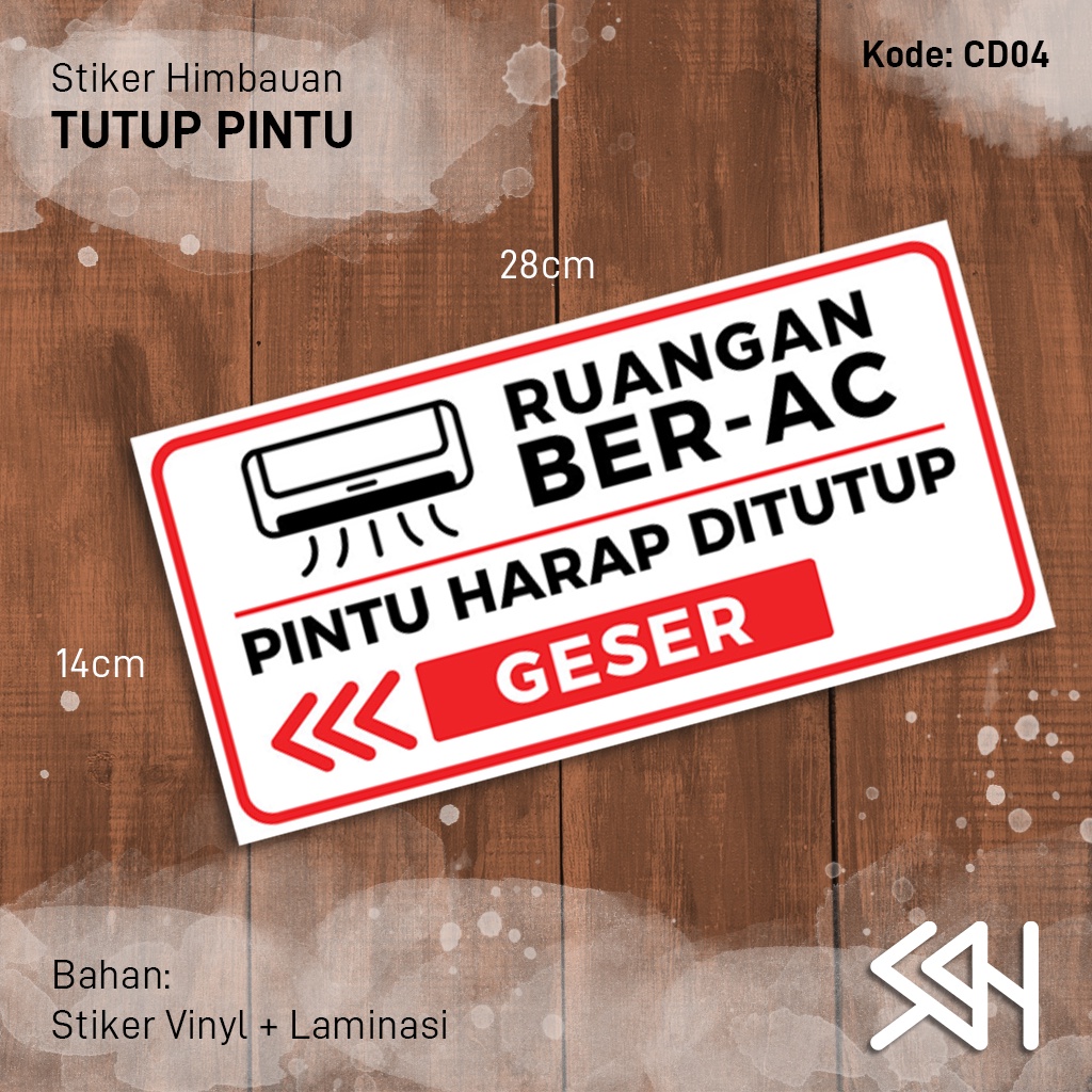 Jual Sticker Stiker | Tutup Pintu Ruangan AC | Geser | Bahan Vinyl ...