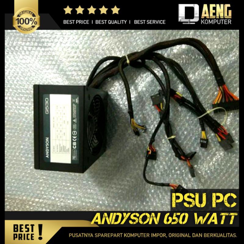 Jual PSU Power Supply Power Suplay Pc Merk Andyson 650 Watt Original ...
