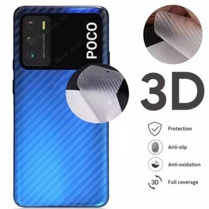 Jual Skin Carbon Xiaomi Poco M3 Poco F3 Poco X3 X3 Pro Garskin ...