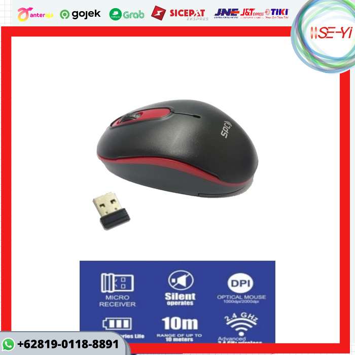 Jual Mouse Wireless Spc Smw 10 Colour Merah | Shopee Indonesia
