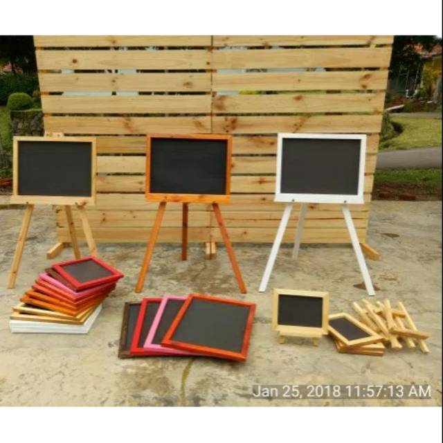 Jual Tripod papan tulis kayu size 60cm standing papan tulis kayu stand ...