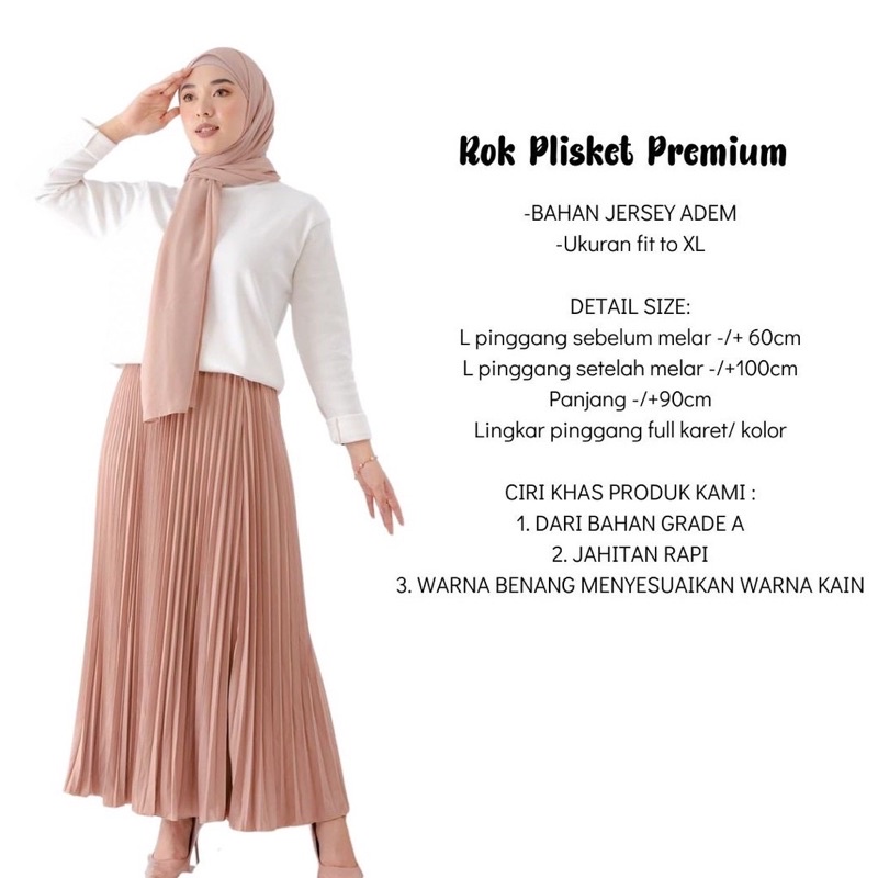 Jual ROK PLISKET PREMIUM BAHAN HYGET PREMIUM | Shopee Indonesia