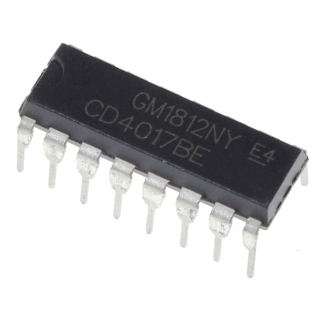 Jual IC CD4017BE CMOS Decade Counter with 10 Decoded Outputs 16-PDIP ...