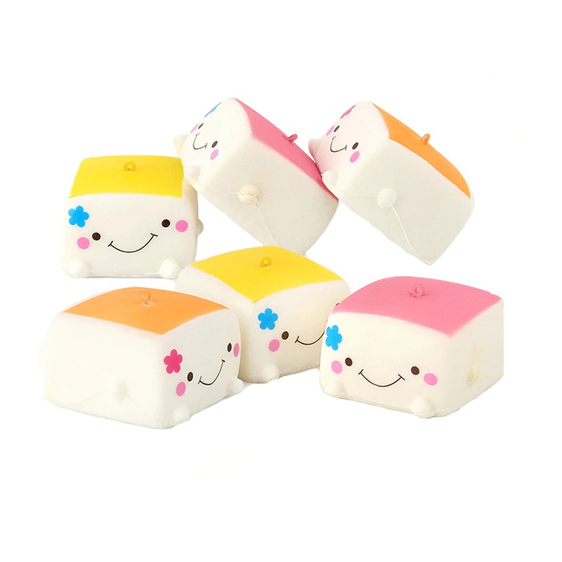 Jual 3 Pcs Squishy Tofu Block Simulation Food Colorful Fake Tofu ...