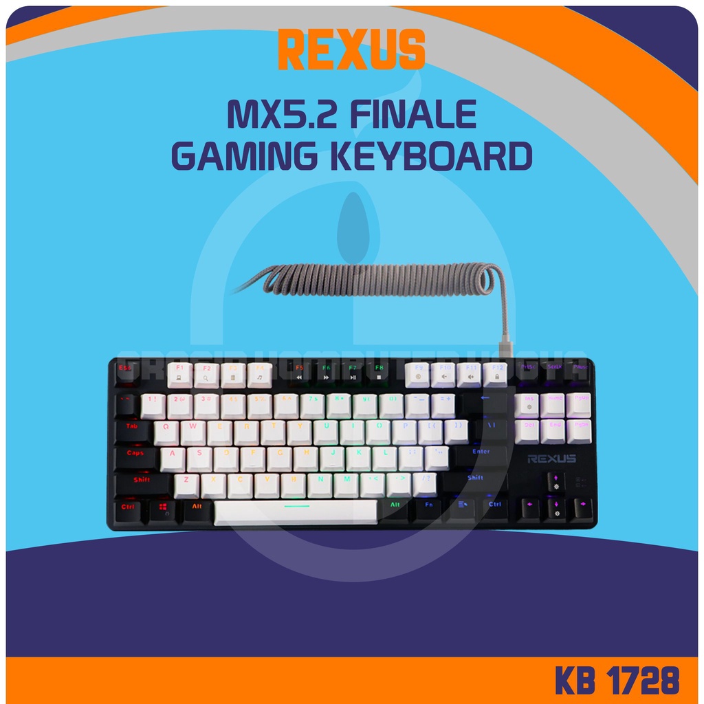 Jual Rexus MX5.2 FINALE Diagonal Rainbow LED Mechanical TKL Gaming ...