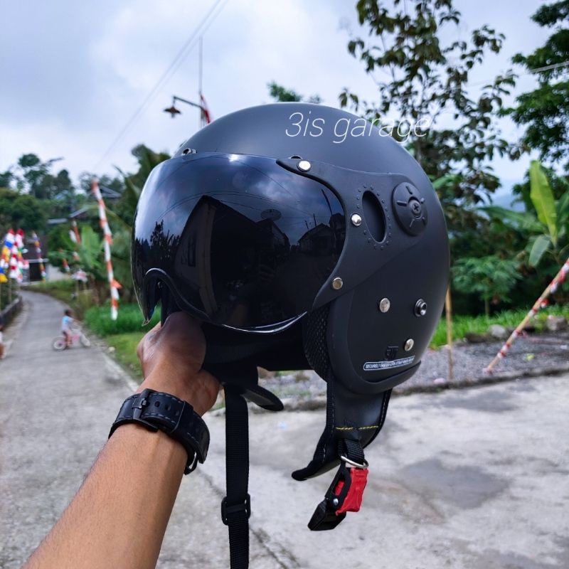 Jual HELM BOGO RETRO PILOT FULL LEHER SNI ORIGINAL | Shopee Indonesia