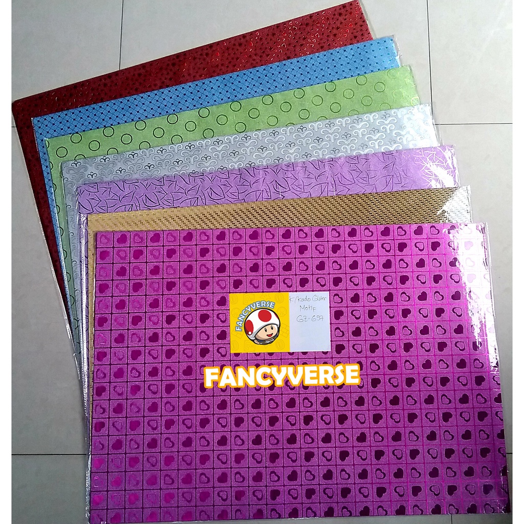 Jual Kertas Kado Fancy Jepang Gliter Motif 100 Pcs / Gift Wrapping ...