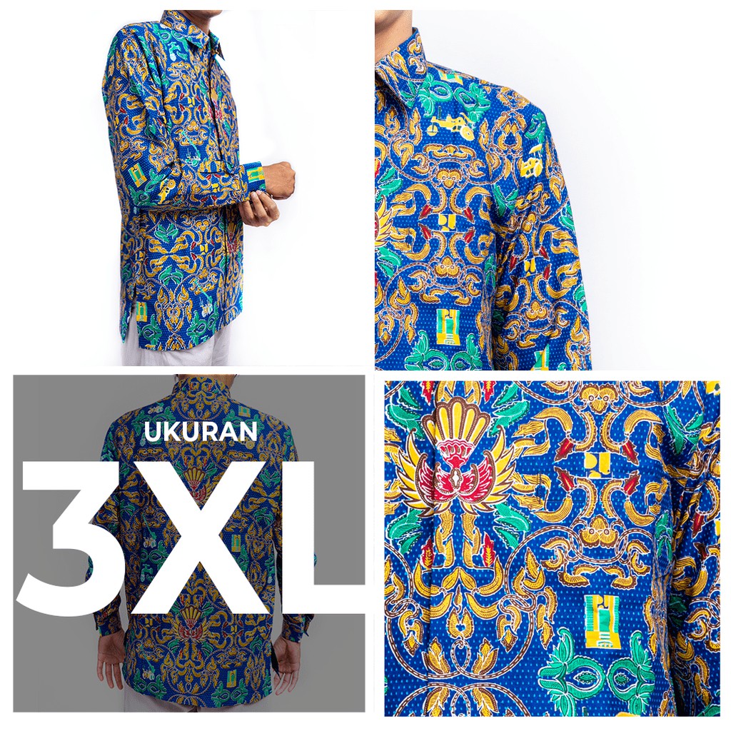 Jual BATIK TRUSMI HAFIYAN OFFICIAL SERAGAM KEMEJA BATIK PRIA LENGAN PANJANG PUPR MOTIF BATIK ...
