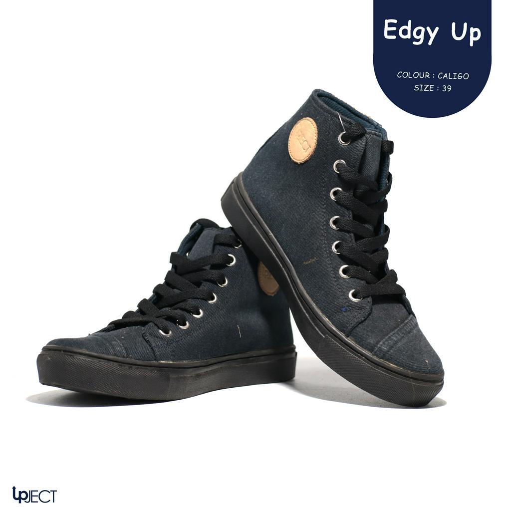Jual Upject Edgy Up Black sepatu sneakers cowok jeans tinggi high cut ...