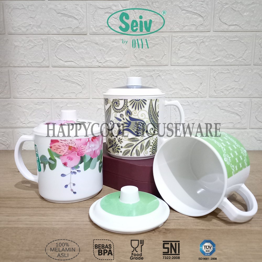 Jual SEIV Mug Tutup | Gelas Tutup | Cangkir Tutup Besar 600ML Motif ...