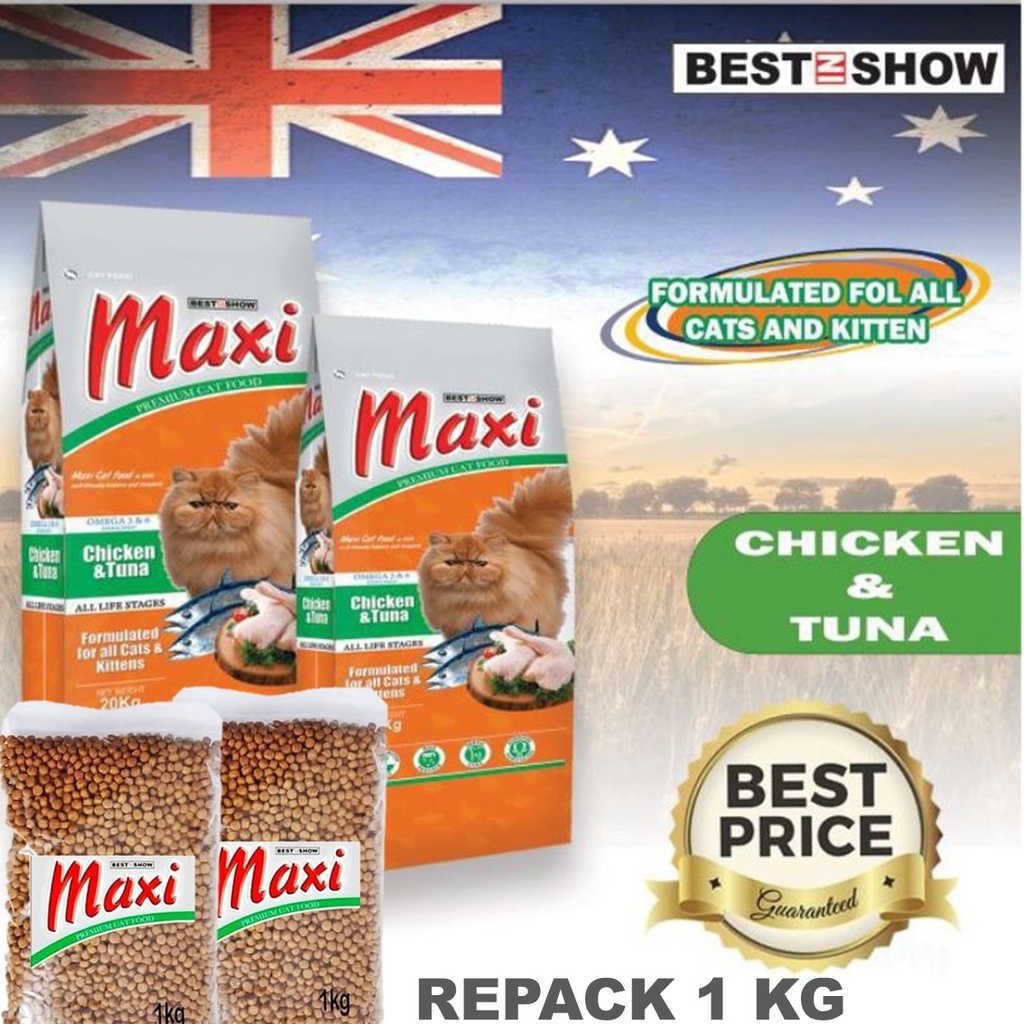 Jual BIS Maxi Cat Food Chicken and Tuna 1 Kg Makanan Kucing Repack 1kg ...