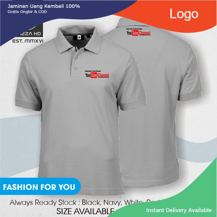 Jual Poloshirt Polo Kaos Kerah Youtube Channel Bisa Costum | Shopee ...