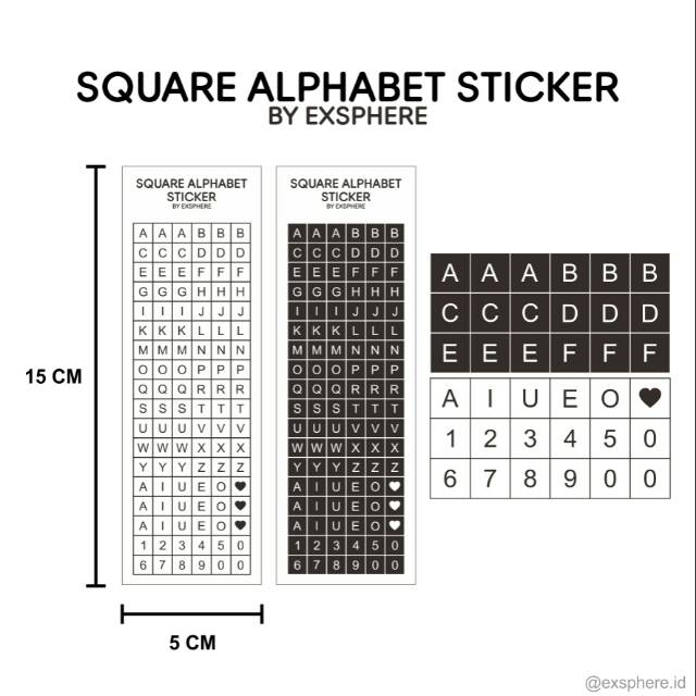 Jual SQUARE ALPHABET STICKER | STIKER HURUF KOTAK DECO | Shopee Indonesia