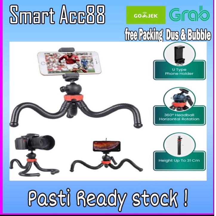 Jual Tripod Flexible GORILLA POD HEAVYDUTY DSLR mirorles kamera smartphone - RED NECK | Shopee ...
