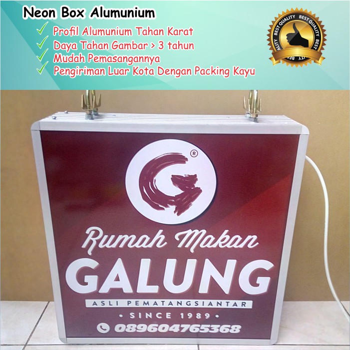 Jual Neon Box Alumunium 50 X 50 2 sisi | Shopee Indonesia