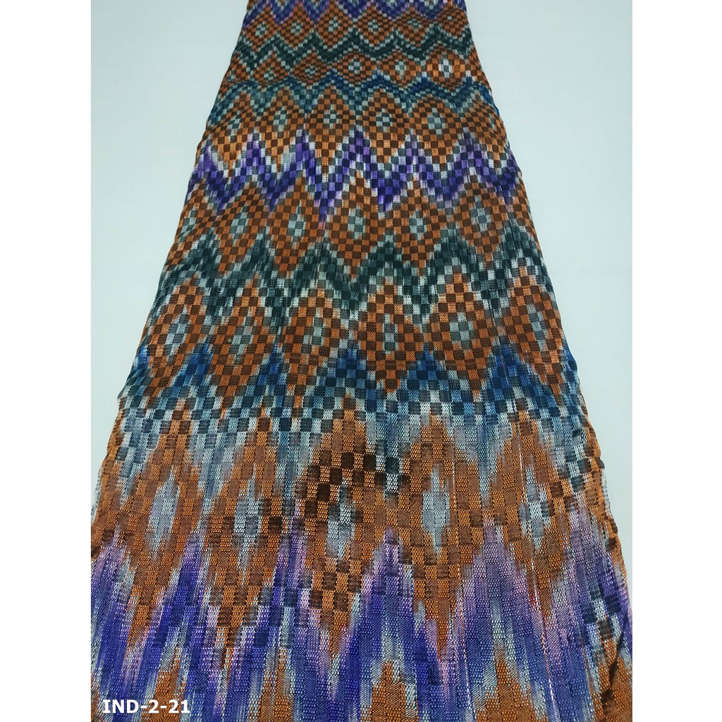 Jual Kain Tenun Dobby Ikat Sutra Bugis Makassar Jingga - Tenun Sengkang ...