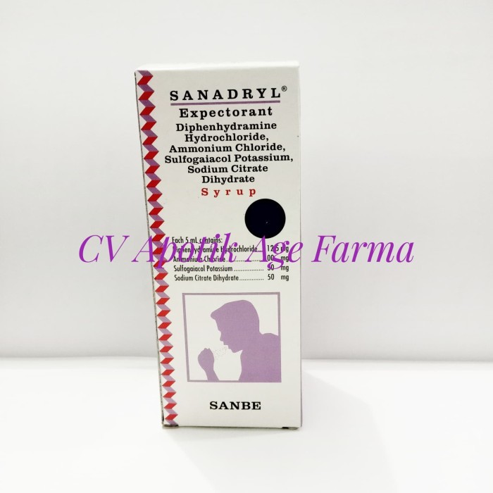 Jual Sanadryl Expectorant Syrup 60mL (Sanbe Farma) | Shopee Indonesia