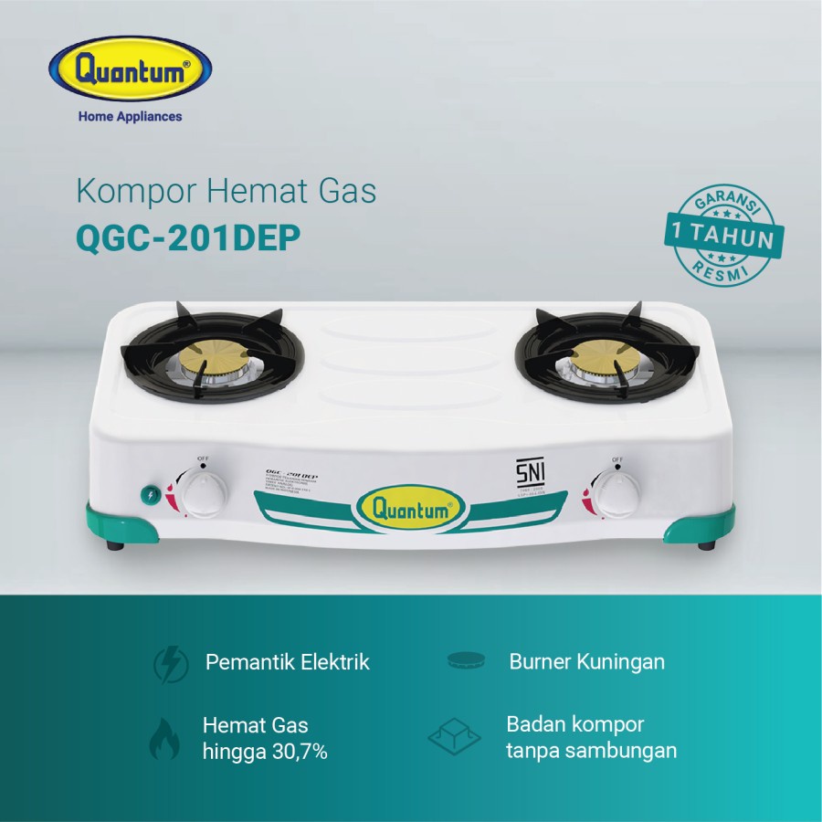 Jual Quantum Kompor Gas 2 Tungku Ada Pemantik Api QGC 201 DEP QGC-201 ...