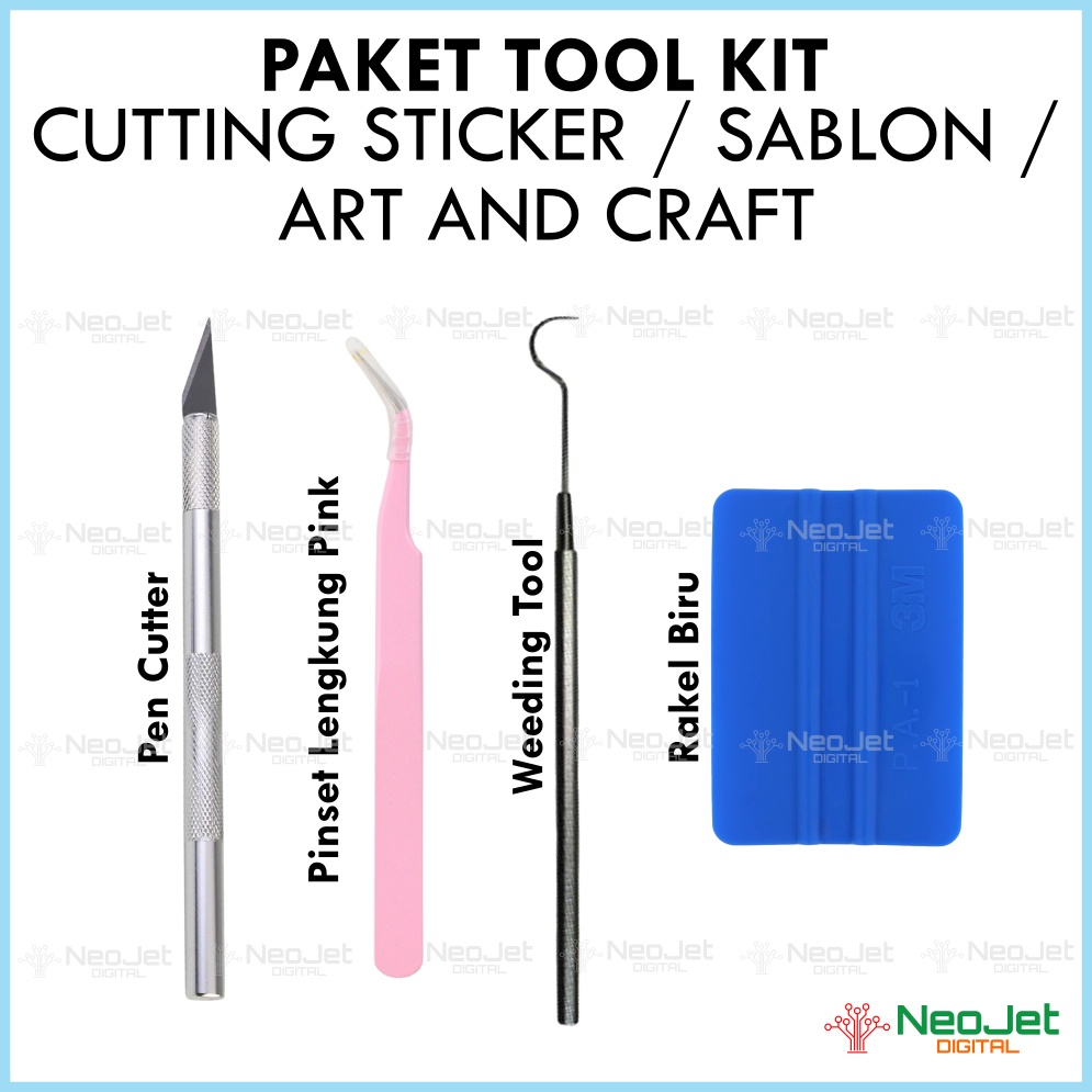 Jual Paket Tool Kit 4 Alat Bantu Cutting Sticker Stiker Sablon Polyflex ...