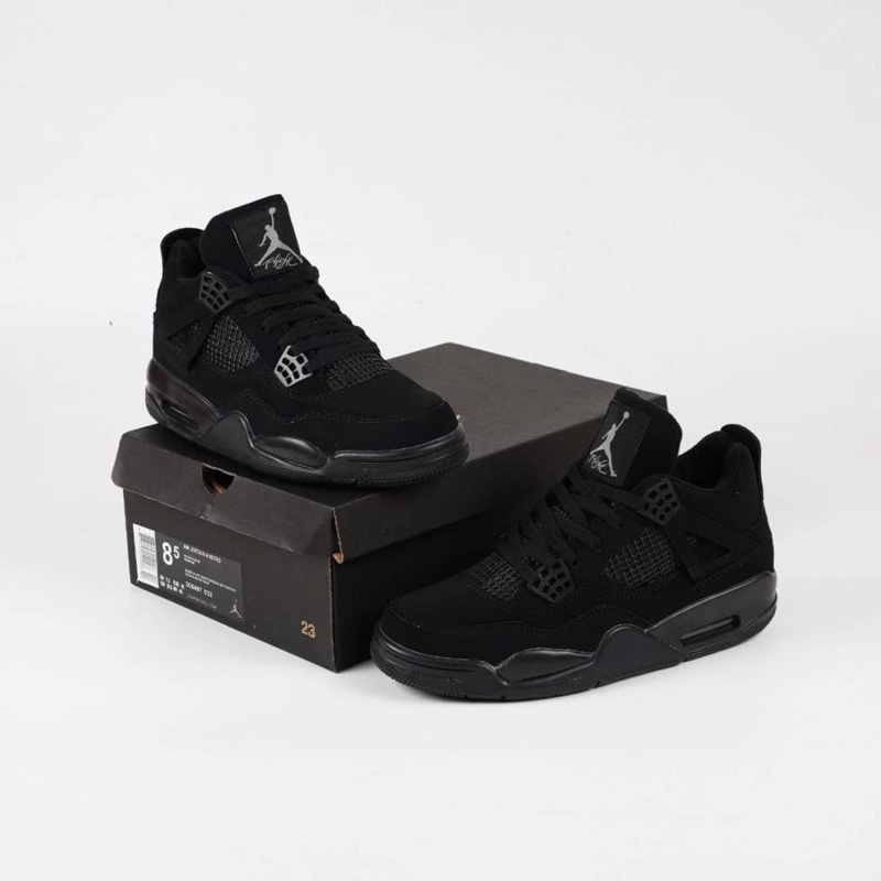 Jual Nike Air Jordan Retro IV Triple Black (Made In Vietnam) | Shopee ...