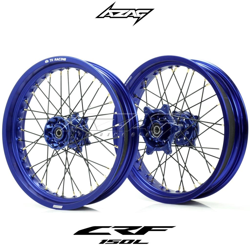 Jual VELG SET SUPERMOTO CRF 150L TK BRIGHT BLUE TROMOL CNC EXPEDITION ...