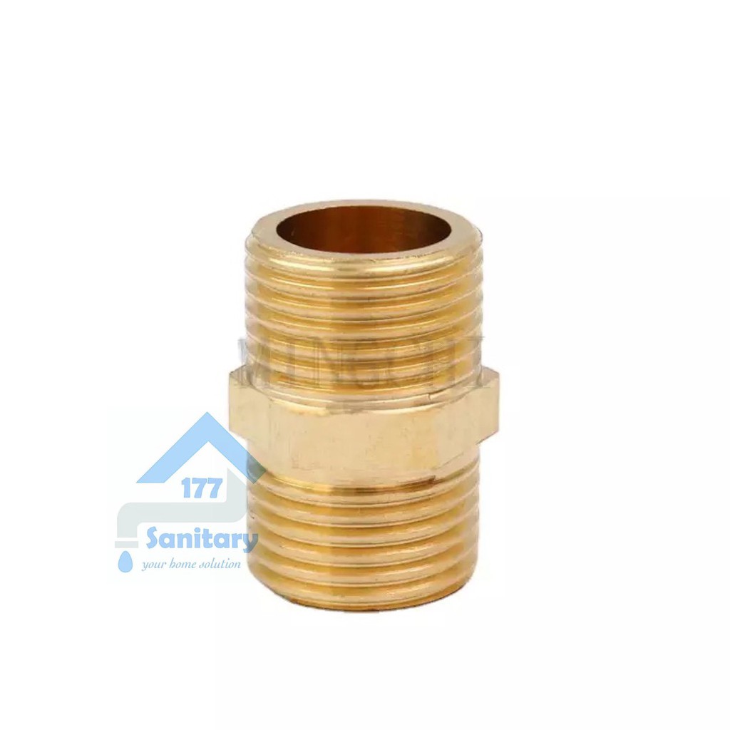 Jual Double Nepel KUNINGAN Murah 1/2 Inch DNK12- Dobel Nepel 0.5 Inch sambungan pipa pipe brass ...